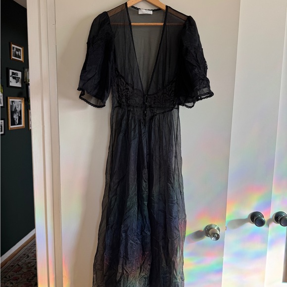 Val Mode | Dresses | Vintage Val Mode Black Bridal Robe | Poshmark